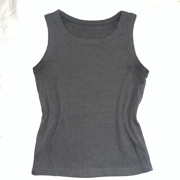 Dazy | Tops | Neutral Gray Fitted Ribbed Tank Top | Poshmark
